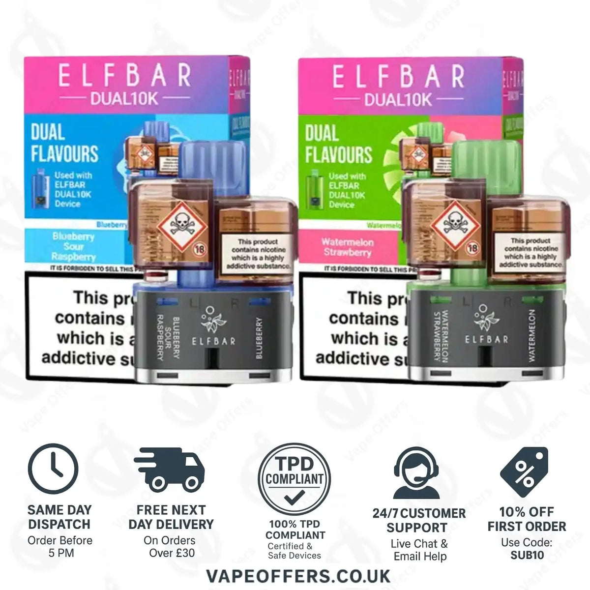 Elf Bar Dual 10k Prefilled Pod/Refill Tank | Vape Offers