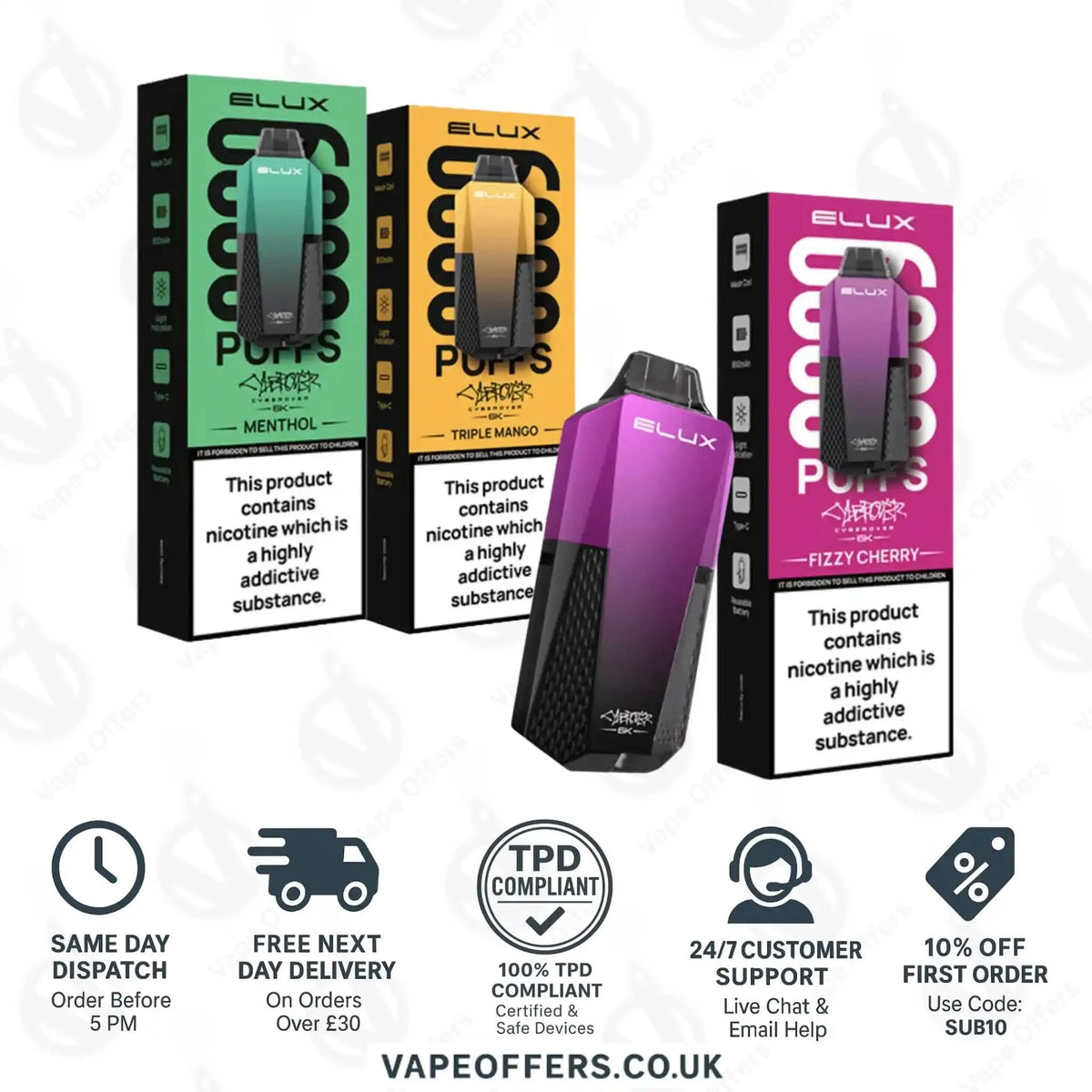 Elux Cyberover 6000 Puffs Prefilled Vape Pod Kit UK – Vape Offers